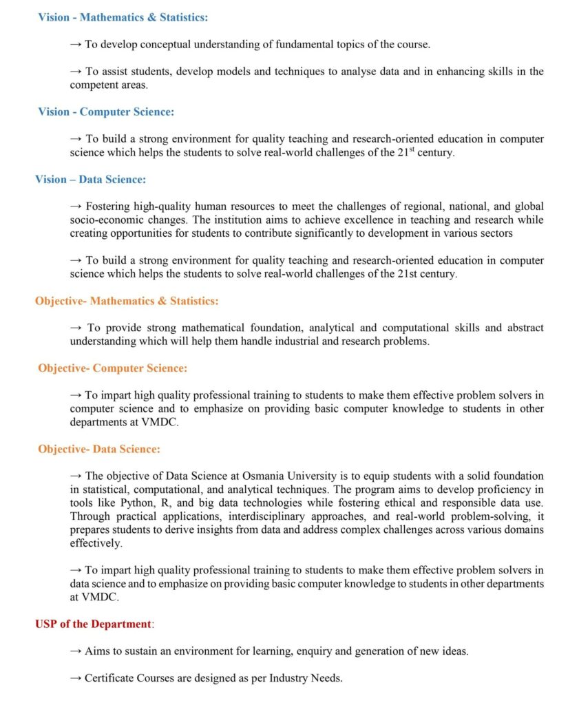 Department of Mathematics & Statistics – Villa Marie Degree College for ...